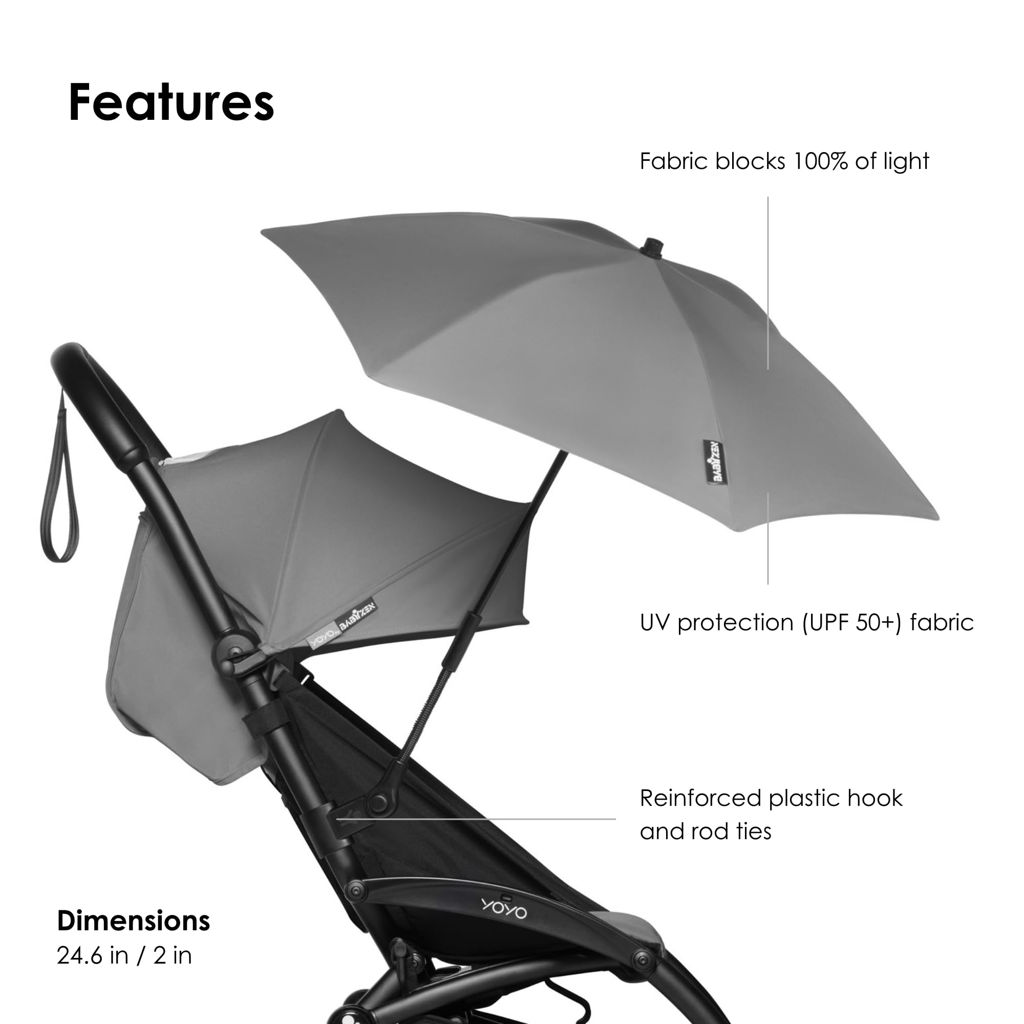 Babyzen YOYO+ Parasol, Grey