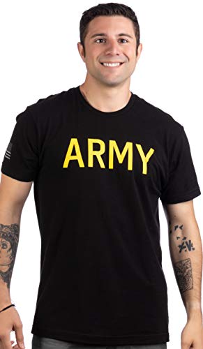 Army PT Style Shirt | U.S. Military Physical Training Infantry Workout T-Shirt-(BlackCot,XL)