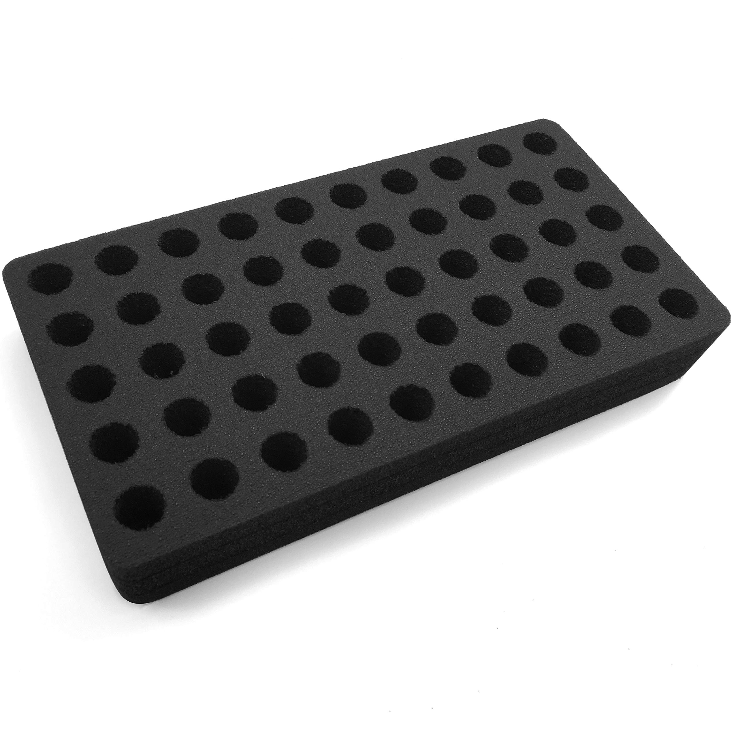 Polar Whale Centrifuge Vial Organizer Black Foam Storage Rack Stand Transport Holds 50 Vials Fits up to 12mm 2ml Diameter Tubes