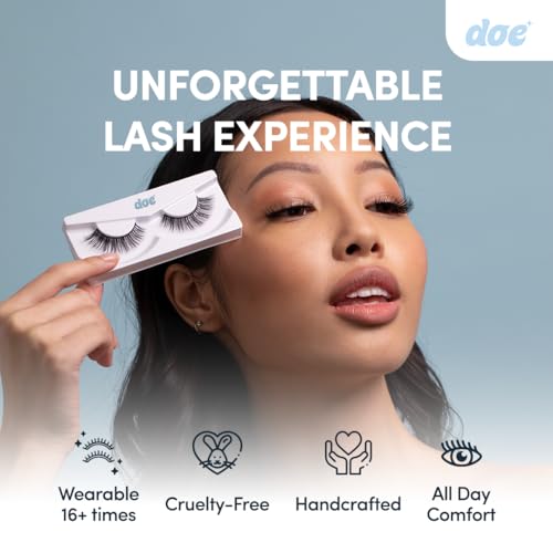 Morning Dew - Reusable 15 Wears, Natural Looking Vegan False Lashes, Handmade from Korean Silk. Lightweight Cruelty Free Eyelash for Everyday Look - 1 Pair