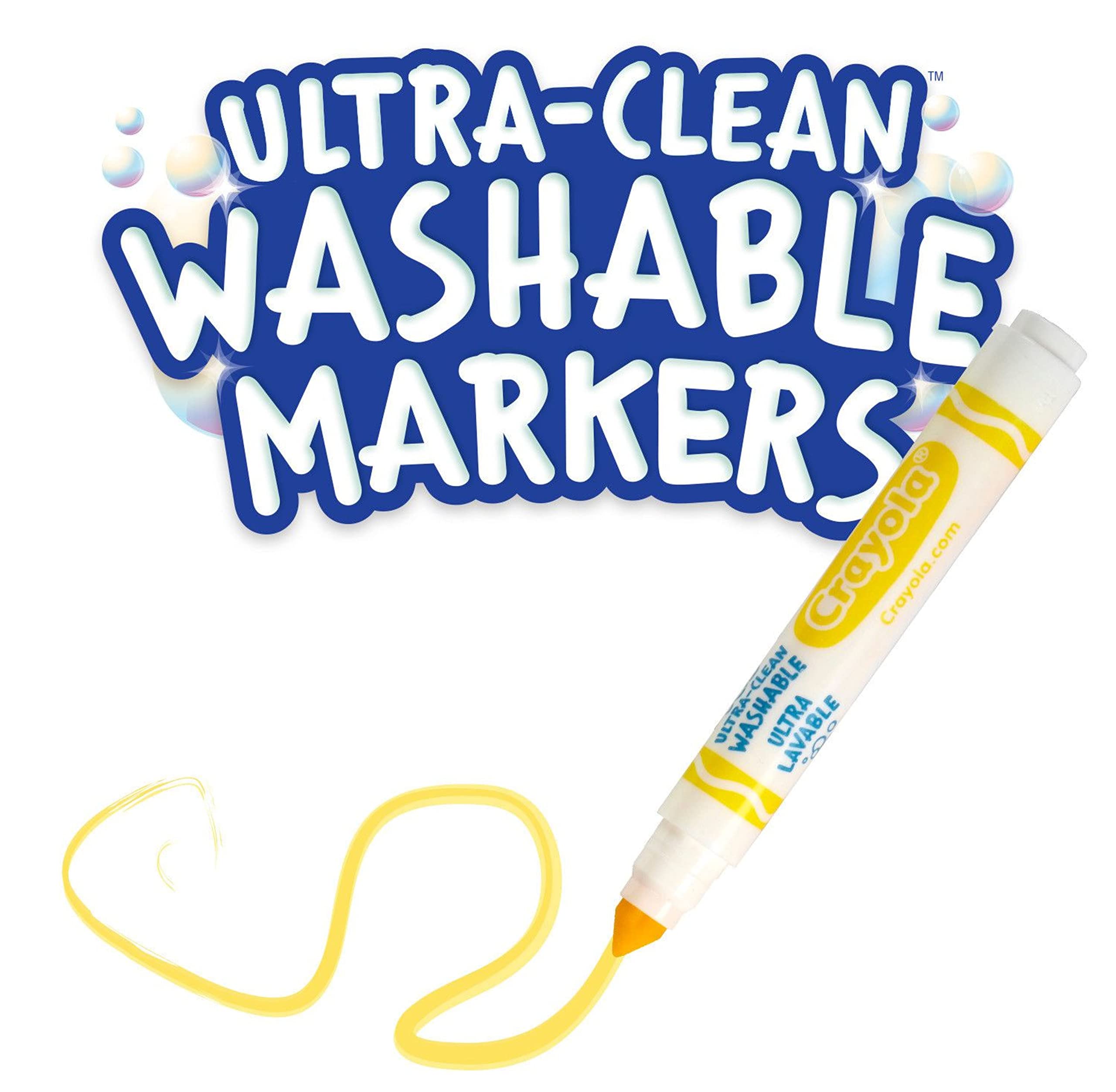 Crayola Ultra Clean Washable Markers (12 Pack), Bulk Markers for Kids, 10 Broad Line Markers, Back to School Classroom Supplies for Kids, Ages 4+