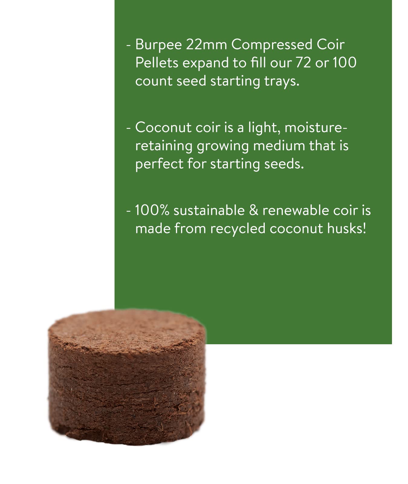 Burpee 72 Count Coir Seed Starting Pellet 22.5mm