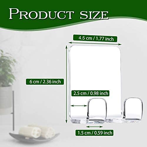 JWCE. Razor Holder Hooks Shower Hook with Acrylic Adhesive for Razor Bathroom Kitchen Organizer for Razor Plug Towel (Clear-8pcs)