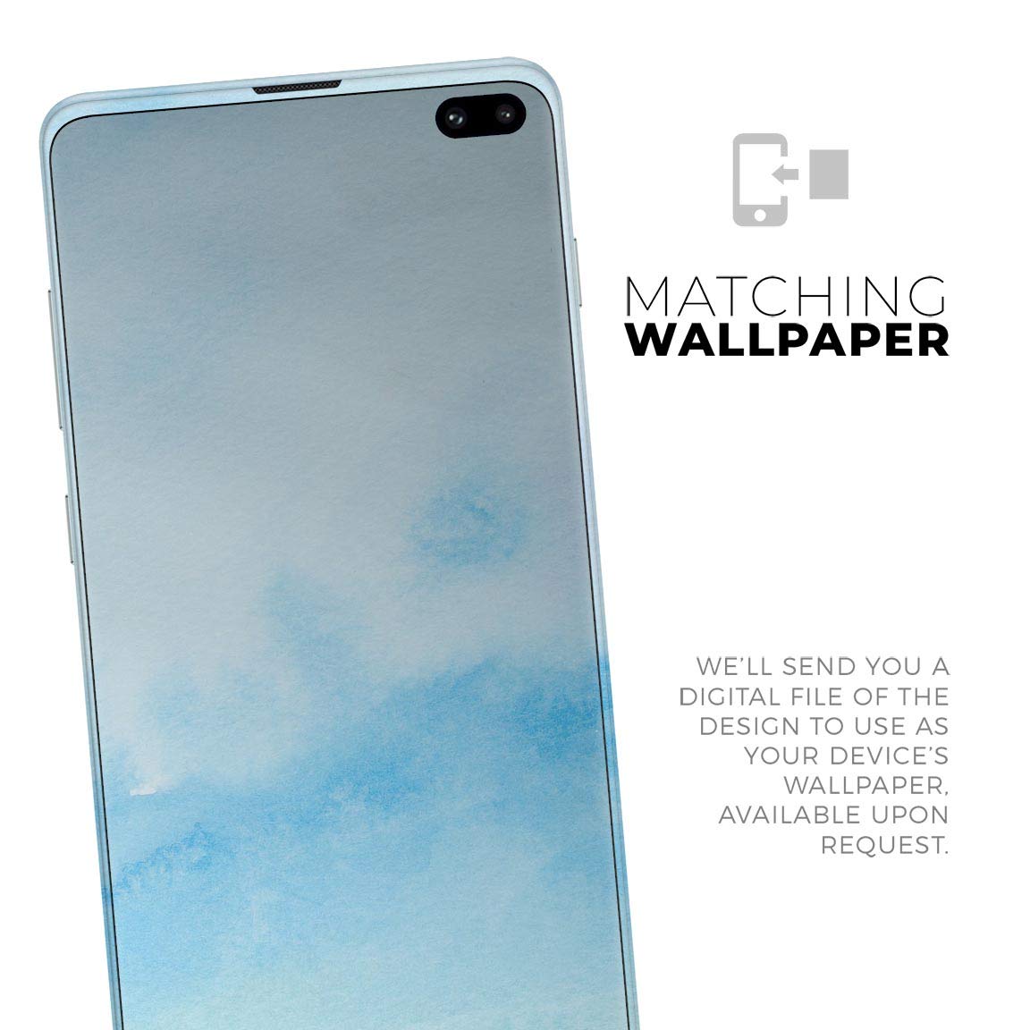 DesignSkinz Subtle Green & Blue Watercolor V2 Protective Vinyl Decal Wrap Skin Cover Compatible with The Samsung Galaxy S20 (Screen Trim & Back Glass Skin)