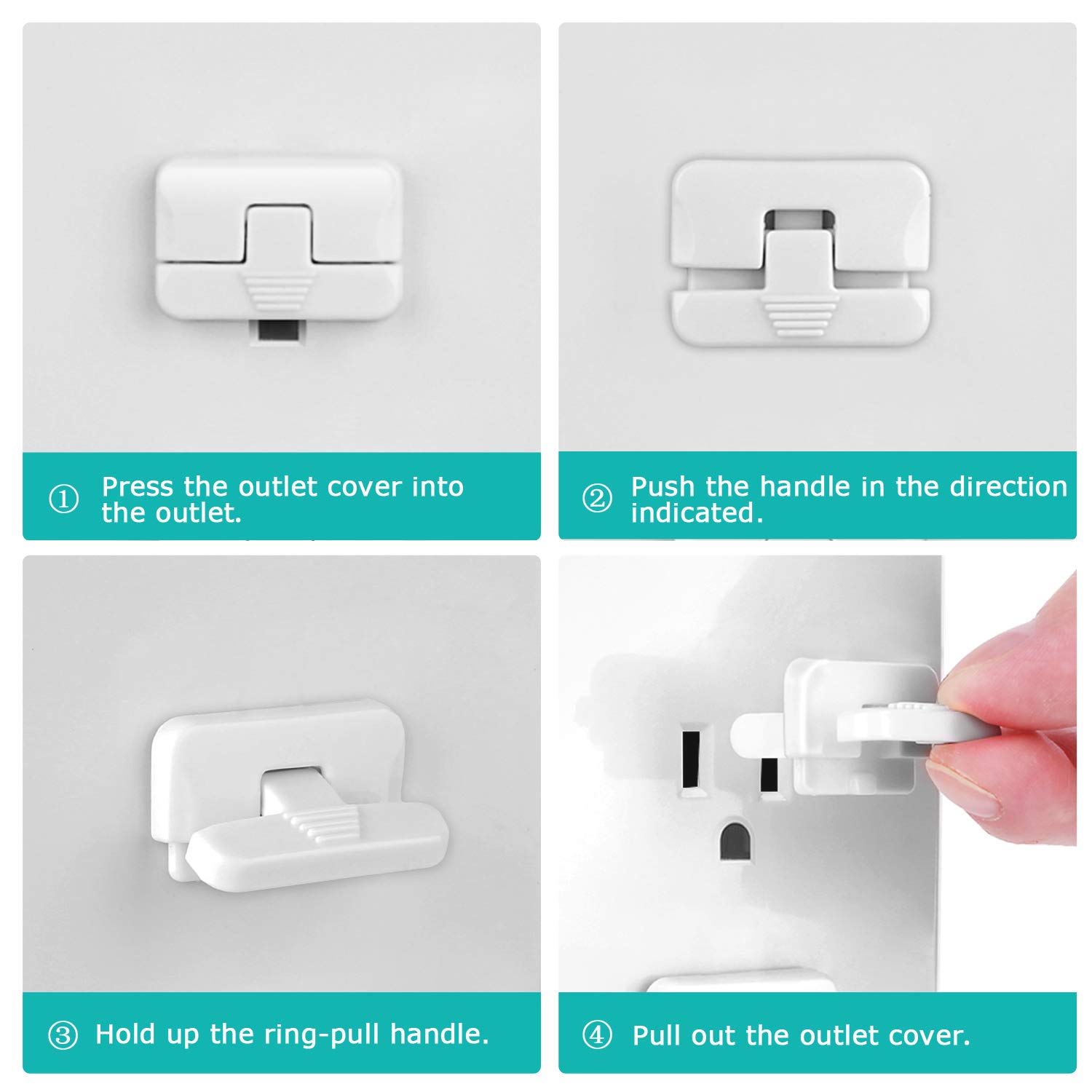 Outlet Covers Baby Proofing (40 Pack) with Hidden Pull Handle Outlet Plug Covers Prevent Electric Shock Hazard Outlet Protector Difficult for Kids to Remove Child Proof Outlet Covers