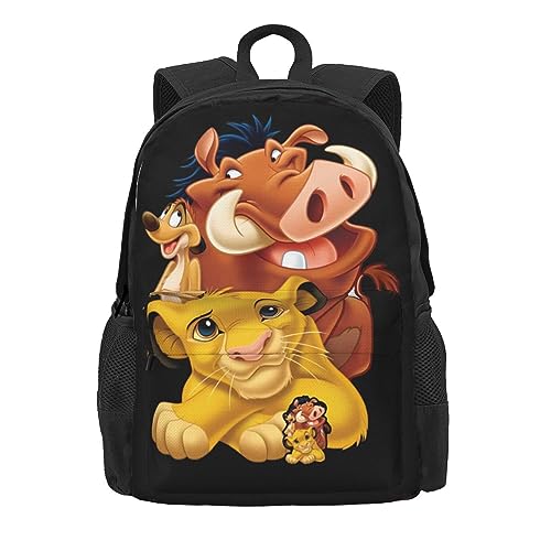 atgzfdr Lion Adult Backpack Anime Computer Bag Hiking Bookpack Schoolbag For Adult Men Women Black One Size¡