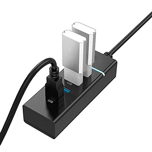 USB Hub, Portable 4 Port USB 3.0 Hub, Super Speed Data Sync Adapter Universal for Computer, Laptop, USB Flash Drives and Mobile HDD