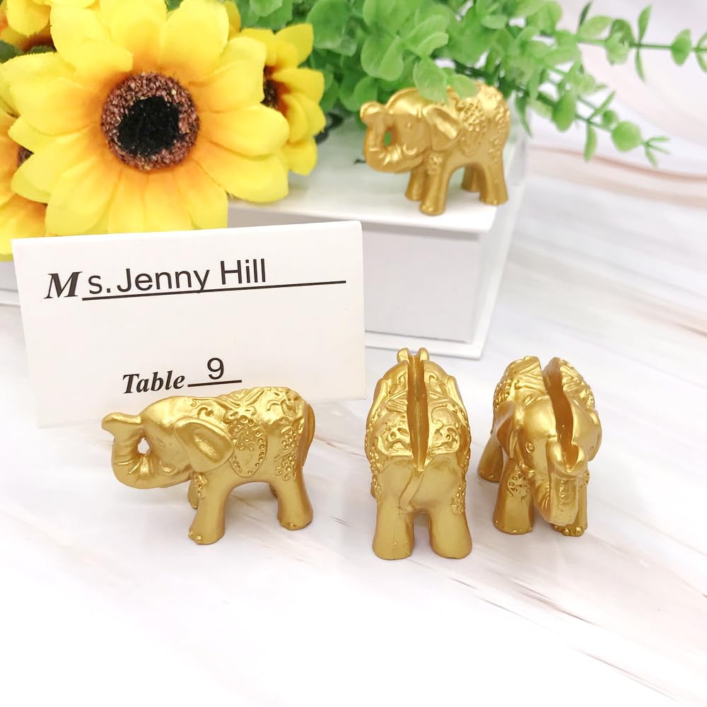 AMERRY 10 Pcs Golden Pumpkin Table Card Holder,Place Card Holders, Table Number Holder,Photo Holders for Party Favors, Wedding,Birthday,Dinner,Farmhouse Gathering Decorations(Golden)