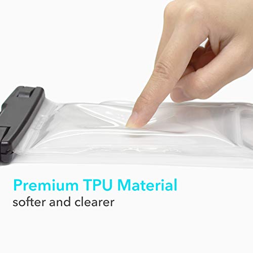 YOSH Floatable Waterproof Phone Case, TPU 7.5 Inch Cell Phone Pouch with Floating Airbag for Swimming Raining Bath Compatible for iPhone 12 11 Pro Max XR XS X 8 7 SE Samsung S21 Pixel & More 2-Pack