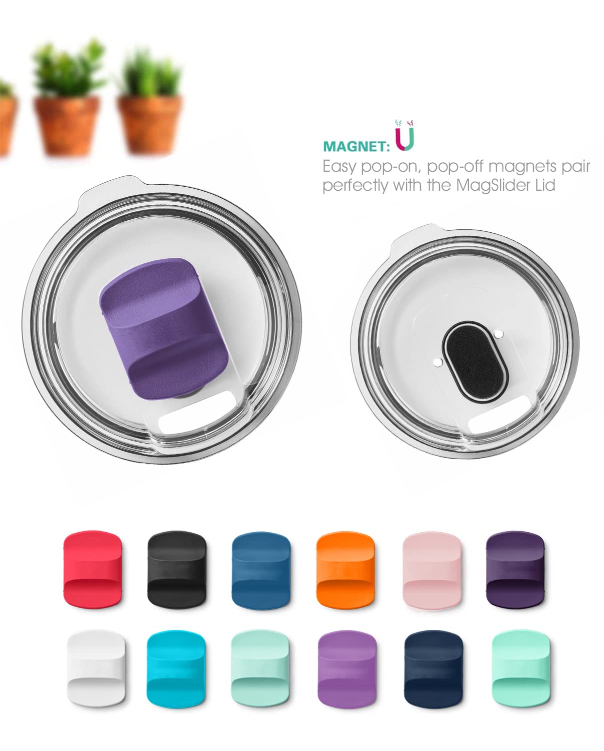 ALIENSX MagSlider Replacement Kit, 3 Pack, Magnetic Slider Block fits Yeti Rtic Tumblers Magnetic Lids 10/16 / 20/26 / 30 oz and more Other Ramblers (Orange/Pink/Aqua)