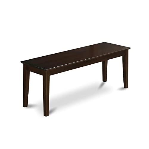 East West Furniture Capri 6 Piece Kitchen Table & Chairs Set Contains a Rectangle Table and 4 Dining Room Chairs with a Bench, 36x60 Inch, Cappuccino