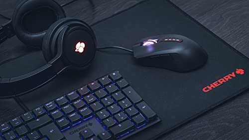 Cherry MC 2.1 Wired Gaming Mouse RGB Lighting with Programmable Buttons and User Profiles. Fits in Your Hand. Right Handed. 5000 DPI Pixart Sensor. Black