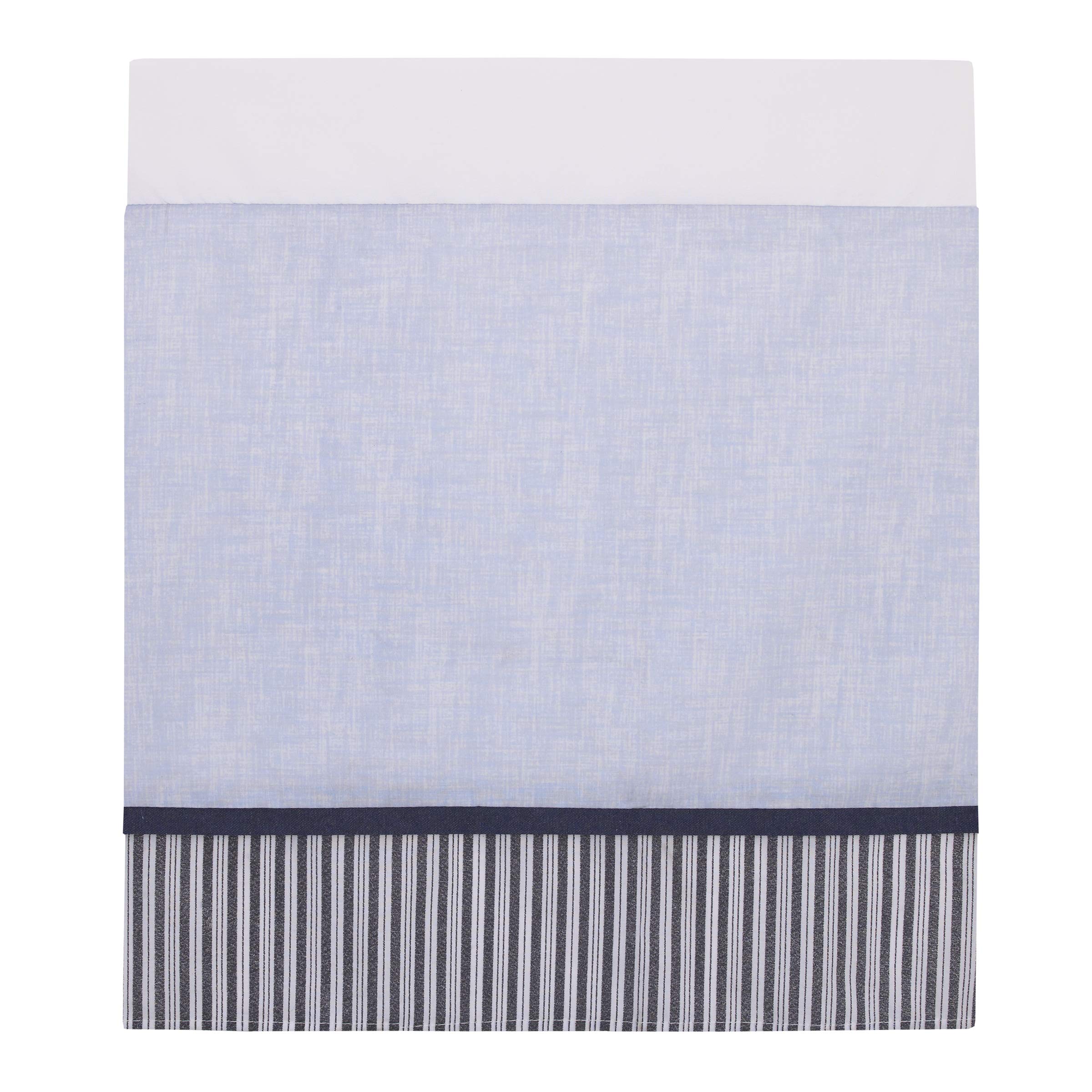 NoJo Seas The Day Blue and White Whale, Narwhal, Sea Lion, Shark 4 Piece Crib Bedding Set - Comforter, 100% Cotton Fitted Crib Sheet, Crib Skirt, and Storage