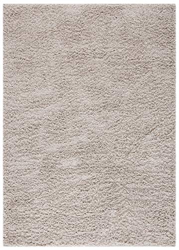 SAFAVIEH Venus Shag Collection 4' x 6' Taupe VNS520E Solid Non-Shedding Living Room Bedroom Dining Room Entryway Plush 1.8-inch Thick Area Rug