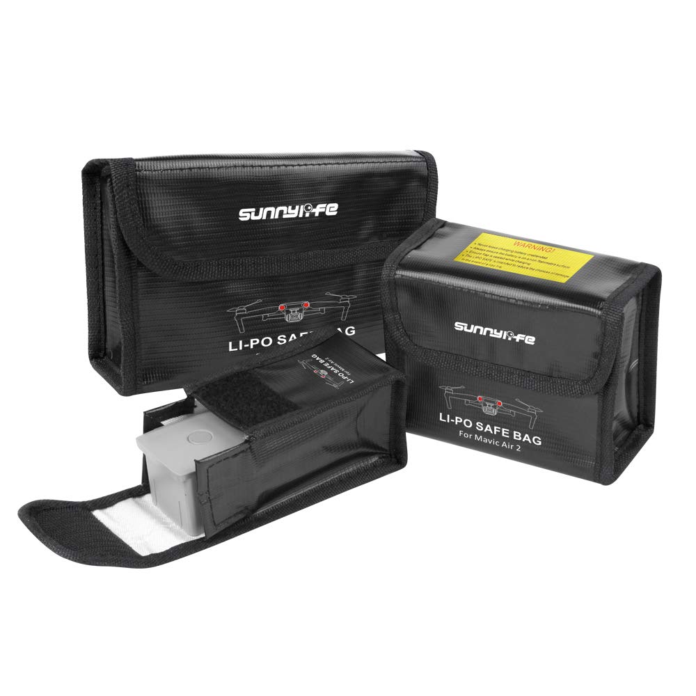 Battery Safe Bag Case for DJI Mavic Air 2/Air 2S Explosion Fire Proof Lipo Battery Safe Protective Storage Bag (for 3 Batteries)