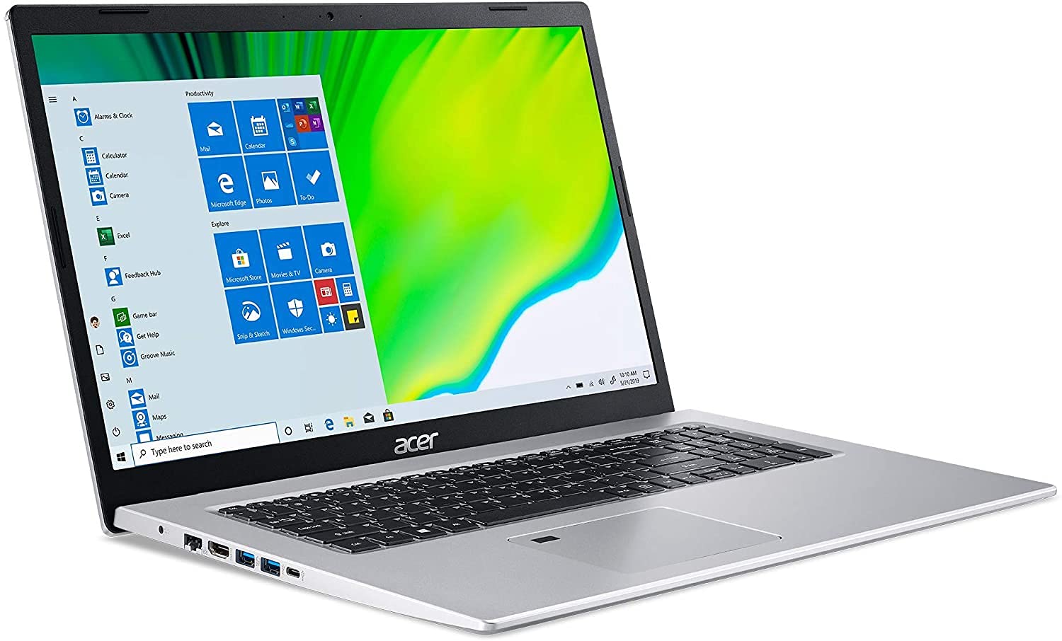 acer Aspire 5 Laptop 2022 | 17.3" FHD IPS | 11th Intel i7-1165G7 Iris Xe Graphics | 36GB DDR4 | 1TB SSD | WiFi 6 Bluetooth RJ-45 | Backlit Fingerprint Reader | Win 10 Pro | TLG 32GB USB