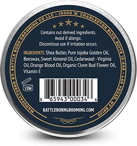 Battle Born Grooming Co Revolution Beard Balm (Cedarwood/Orange/Clove, 2 oz) | All Natural Beard Conditioning Balm