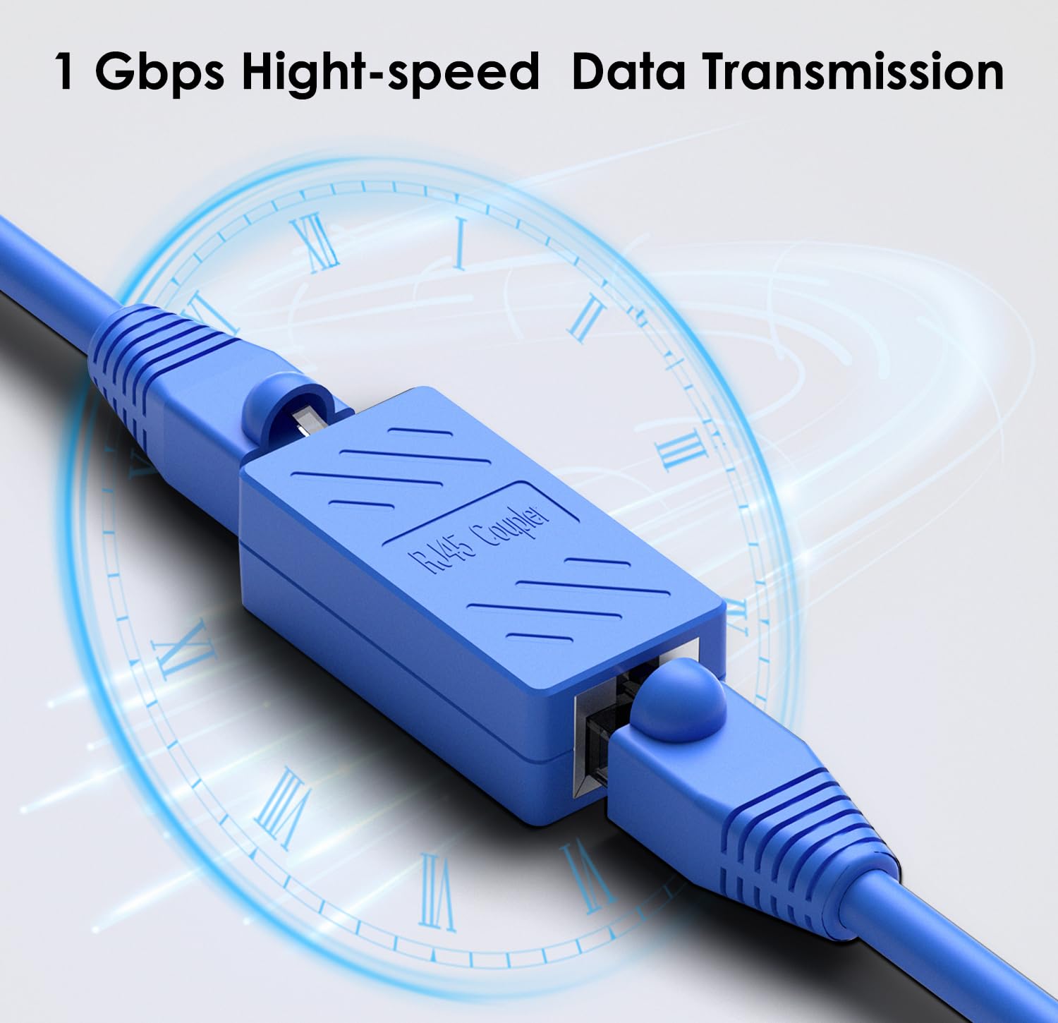 ZUZONG RJ45 Coupler Ethernet Extension Connector, Cat7 Cat6 Cat5e Ethernet Coupler Female to Female(Blue 5 Pack)