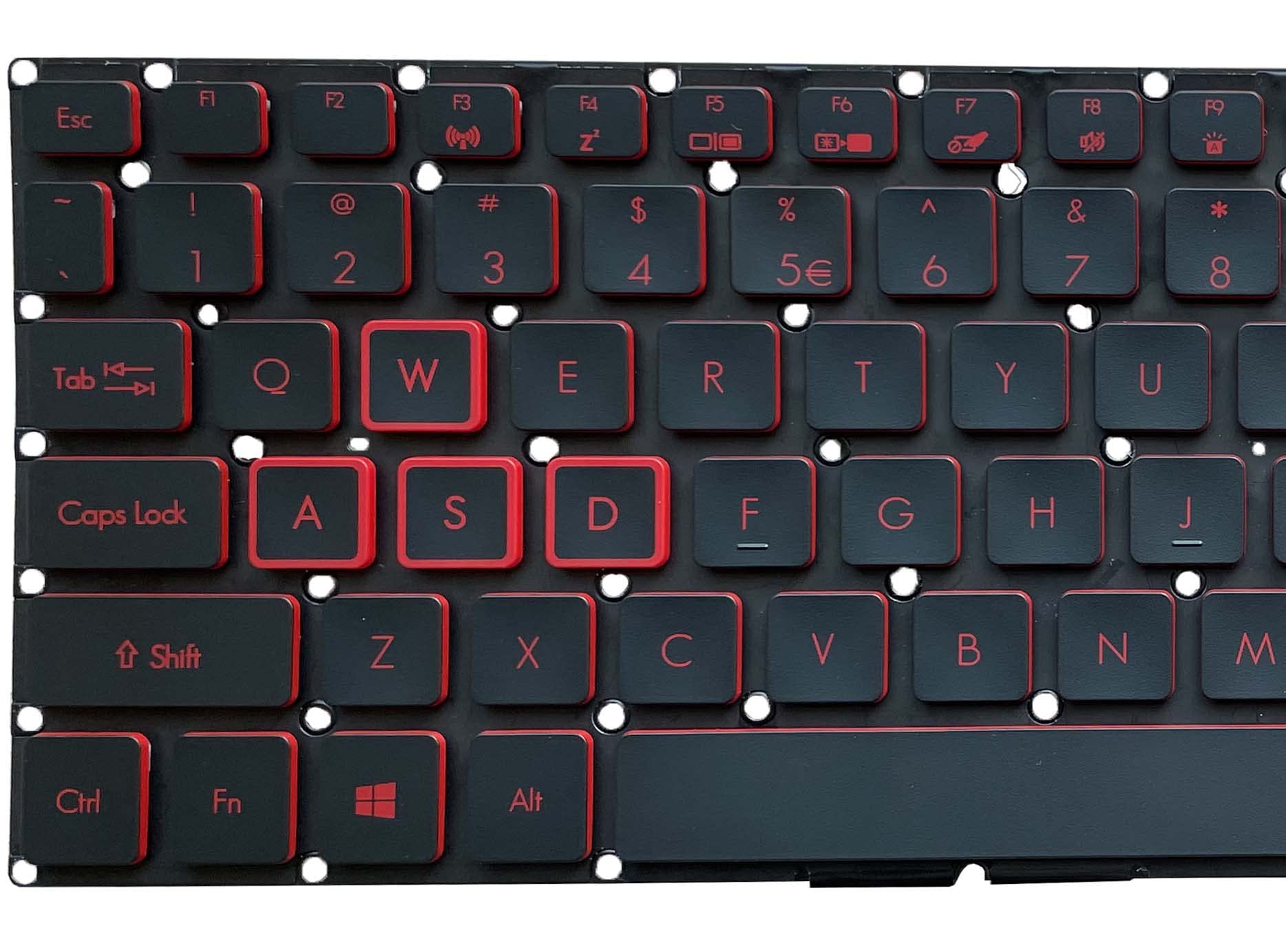 KB US Layout Notebook Keyboard for Acer Nitro 5 AN515 AN515-51 AN515-52 AN515-53 Series Laptop P/N: N17C1 N16C7 Series red Font, with Backlight, Frameless