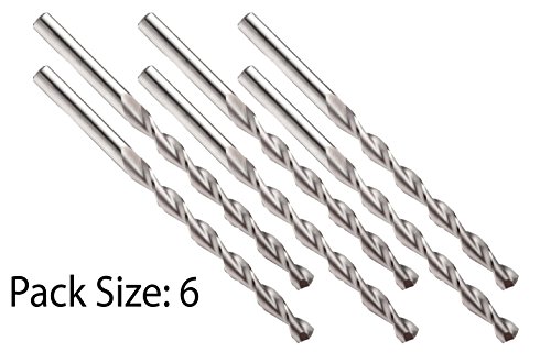 Chicago Latrobe 150DH High-Speed Steel Jobber Length Drill Bit, Uncoated (Bright) Finish, Round Shank, Parabolic Flute, 135 Degree Notched Point, Letter Size N (Pack Of 6)