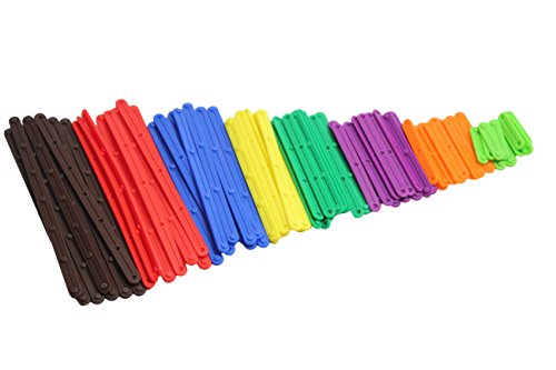 Curious Minds Busy Bags Geometry Snap Together Sticks with Compass and Activity Guides - Common Core Math Manipulative - Hands on Learning Math for Elementary Students