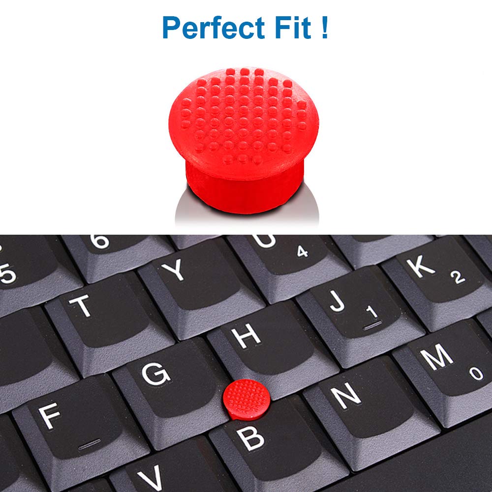 MMOBIEL 5 PCS Rubber TrackPoint Keyboard Mouse Red Cap with Soft Dome and Rim Laptop Pointer for Lenovo ThinkPad X/T/E / / L/P/Yoga Series