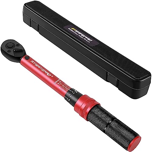 ATsafepro 1/4 Inch Drive Click Torque Wrench,3-25 Nm/26.6-221.3 lbf.in Small Bike Torque Wrench,Lightweight 72-Tooth Dual-Direction Inch Pound Torque Wrench for Road & Mountain Bikes
