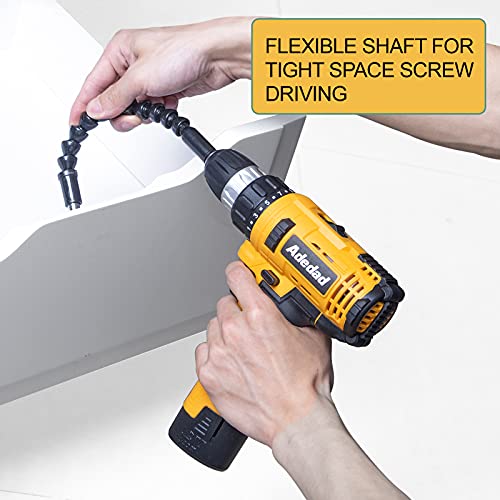 Adedad 12V Cordless Drill Set Electric Power Drill with 2 Batteries and Charger, 3/8 Inch Keyless Chuck, 300 In-lbs Torque, 21+1 Position, 2 Variable Speed, LED Light and 43pcs Accessories