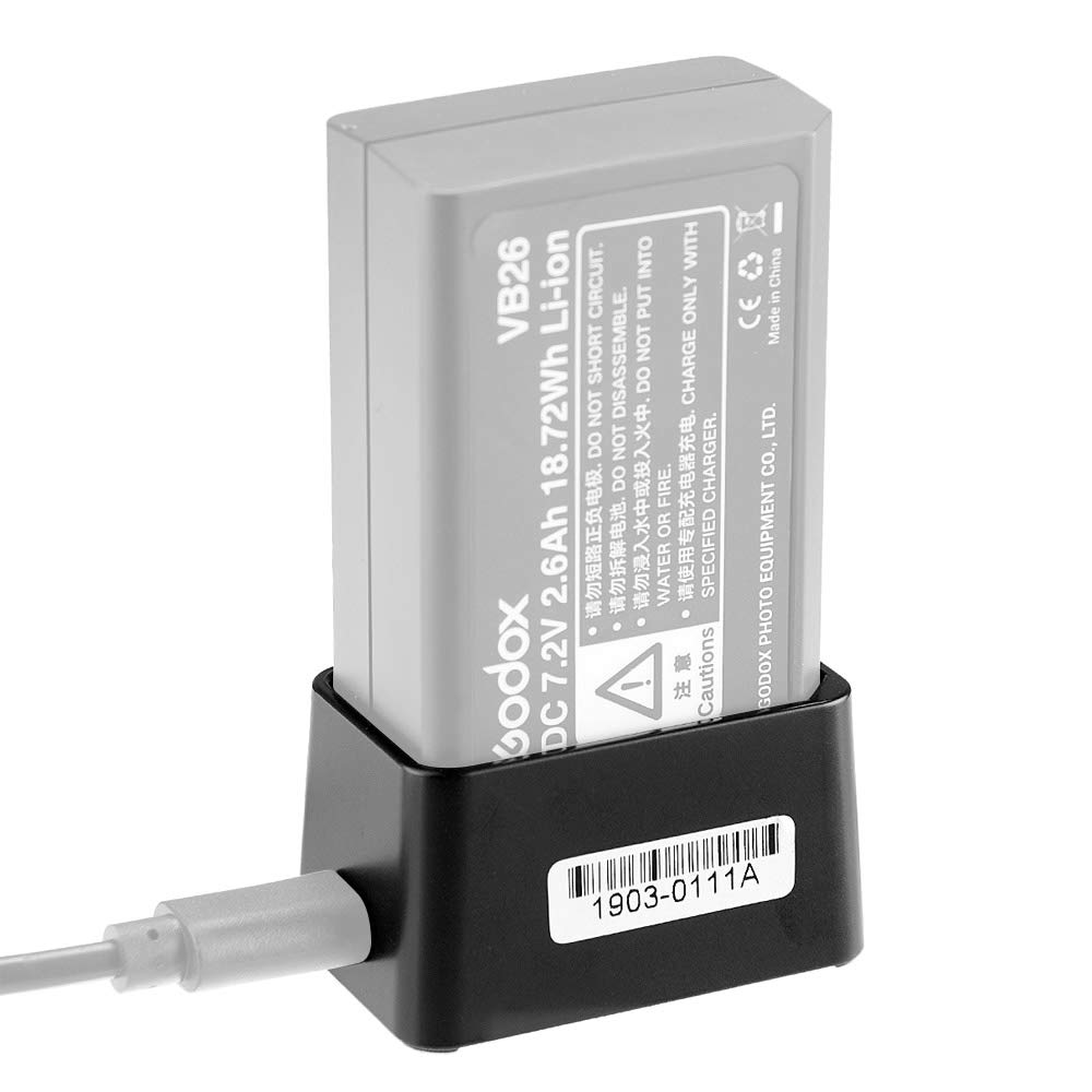 Godox VC26 USB Battery Charger DC 5V Input DC 8.4V Output for Charging Godox V1S V1C V1N V1F V1O V1P Round Head Flash Battery