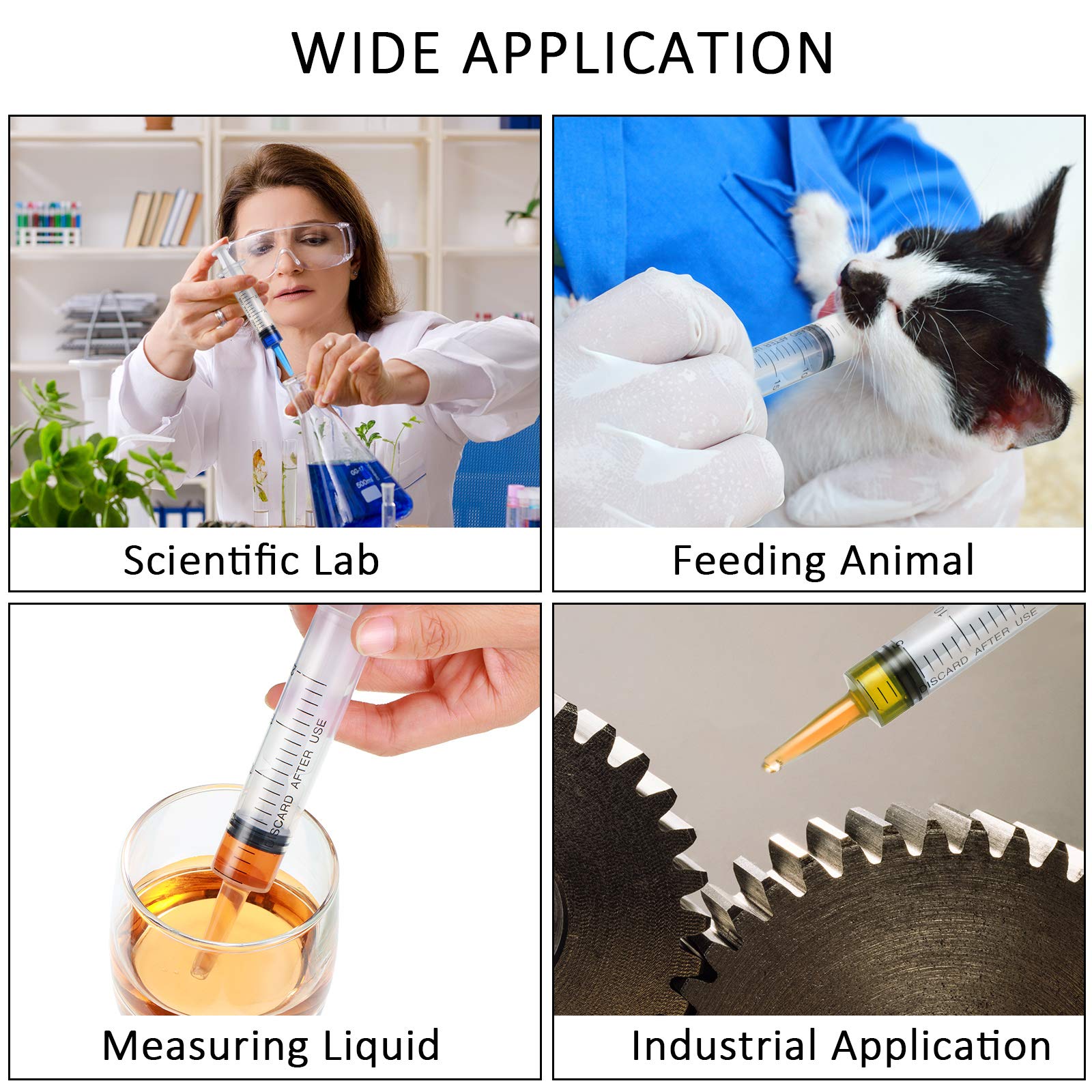 Nuanchu 8 Pieces Large Plastic Syringe Set, Animals Syringes Liquid Measuring Syringe Tools for Dispensing, Animals Feeding, Watering and Multiple Uses (20ml, 60ml,150ml)