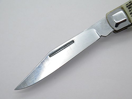 Artist Unknown Vintage Old Stock 1980s Made In China Snake Skin Stockman Folding Pocket Whittler Knife