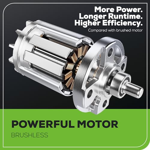 Greenworks 24V Brushless Cordless Drill Kit, 310 in./lbs, 18+1 Position Clutch, 1/2 '' Keyless Chuck, Variable Speed, (2)2Ah Batteries with 2A Charger, LED Light, 8pcs Drill Bits with Tool Bag