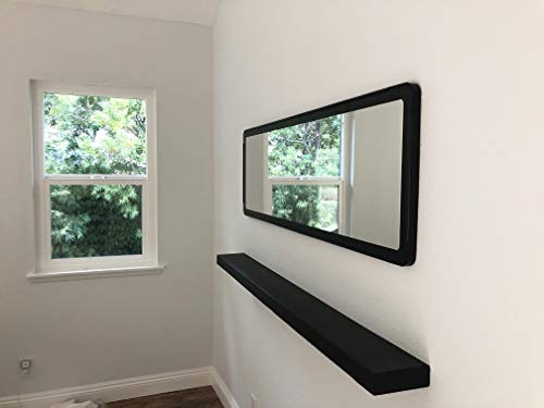Joel's Antiques Floating Wall Shelf - Long Shelf for Fireplace Mantel, Bookshelf, Bedroom, Photos, Patented Easy Install - Black, 60" x 6" x 2"