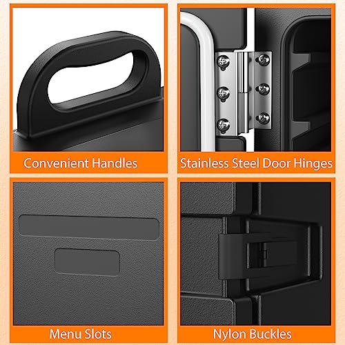 COSTWAY End-Loading Insulated Food Pan Carrier, for 5 Full-Size Pan, 81 Quart Capacity, Food-grade LLDPE Material, Portable Food Warmer with Fastener, Ideal for Canteen and Restaurant Use