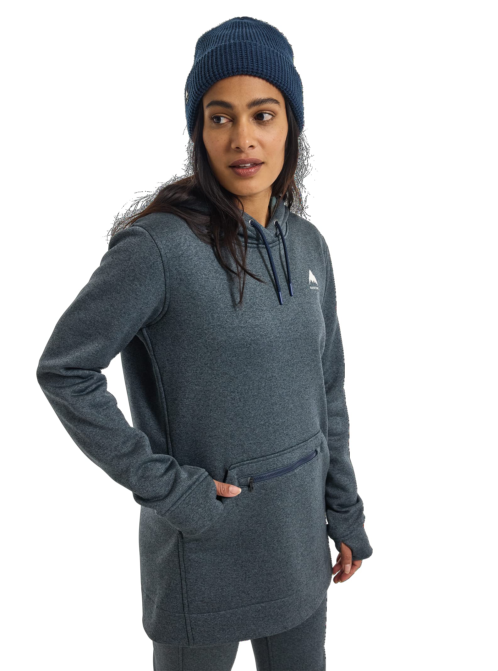 Burton Women's Standard Oak Long Pullover Hoodie, Dress Blue Heather, Small