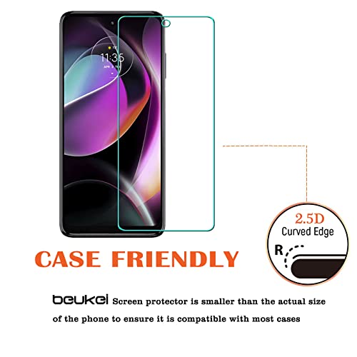 beukei (3 Pack) Compatible for Motorola Moto G 5G (2022) [Not Fit for Moto G Stylus 5G] Screen Protector Tempered Glass,Touch Sensitive,Case Friendly, 9H Hardness