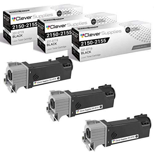 CS Compatible Toner Cartridge Replacement for Dell 2150 331-0719 Black 2155 2155cdn 2155cn 2150 2150cdn 2150cn 3000 Each Page Yield 3 Set