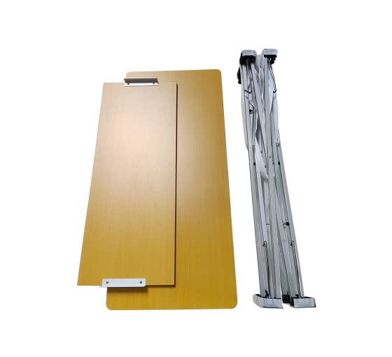 BannerBuzz Fabric Pop Up Counter Display, Portable Tradeshow Promotional Retail Display Booth, Pop Up Aluminum Frame with Wooden Top, 5.25' X 2.75' (Hardware Only)