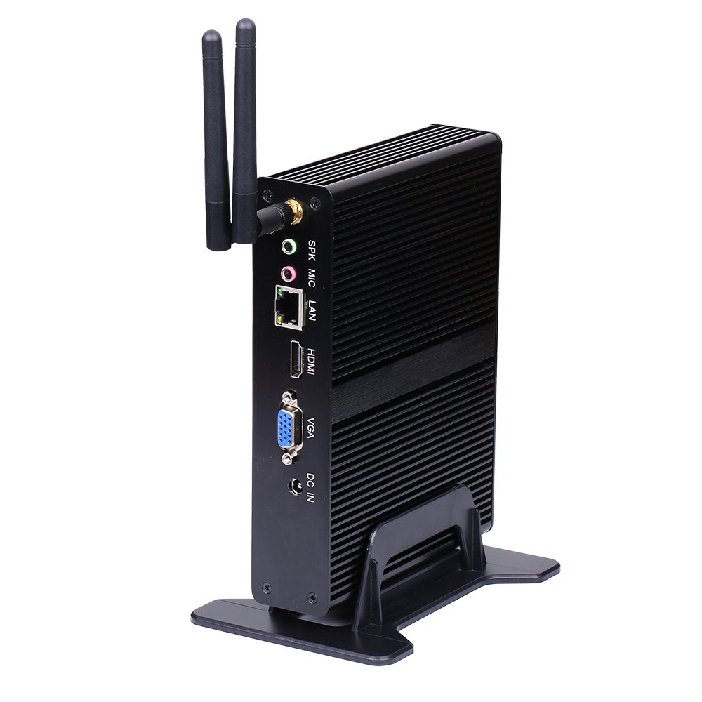 HUNSN Fanless Mini PC, Desktop Computer, HTPC, Nano Kodi Box, J1800 N2910 N2920 N2930, Windows 11 / Linux Ubuntu, BM11, VGA, HDMI, USB3.0, 4 x USB2.0, LAN, 4G RAM, 64G SSD