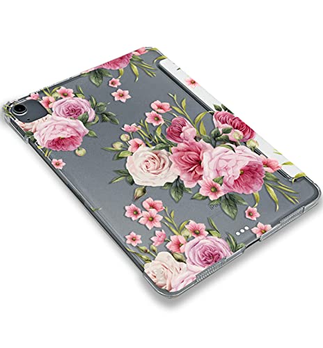 Cute Pink Roses Bouquet Flower case Compatible with iPad Mini Air Pro 7.9 8.3 9.7 10.2 10.9 11 12.9 inch Pattern Cover New 2022 2021 Trifold Stand 3 4 5 6 7 8 9 Generation 467 (10.2" 7/8/9 gen)
