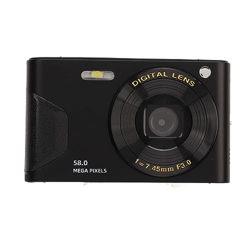 4K Digital Camera for Photography, 58MP 16X Zoom Auto Focus Vlogging Camera, Kids Compact Camera with 2.7Inch HD TFT Screen, Face Recognition, Timing Function, AF Autofocus (Black)