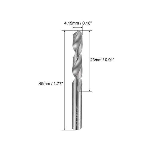 uxcell 4.15mm Solid Carbide Drill Bits Straight Shank for Stainless Steel Alloy Hard Steel, Hardened to 50 HRC