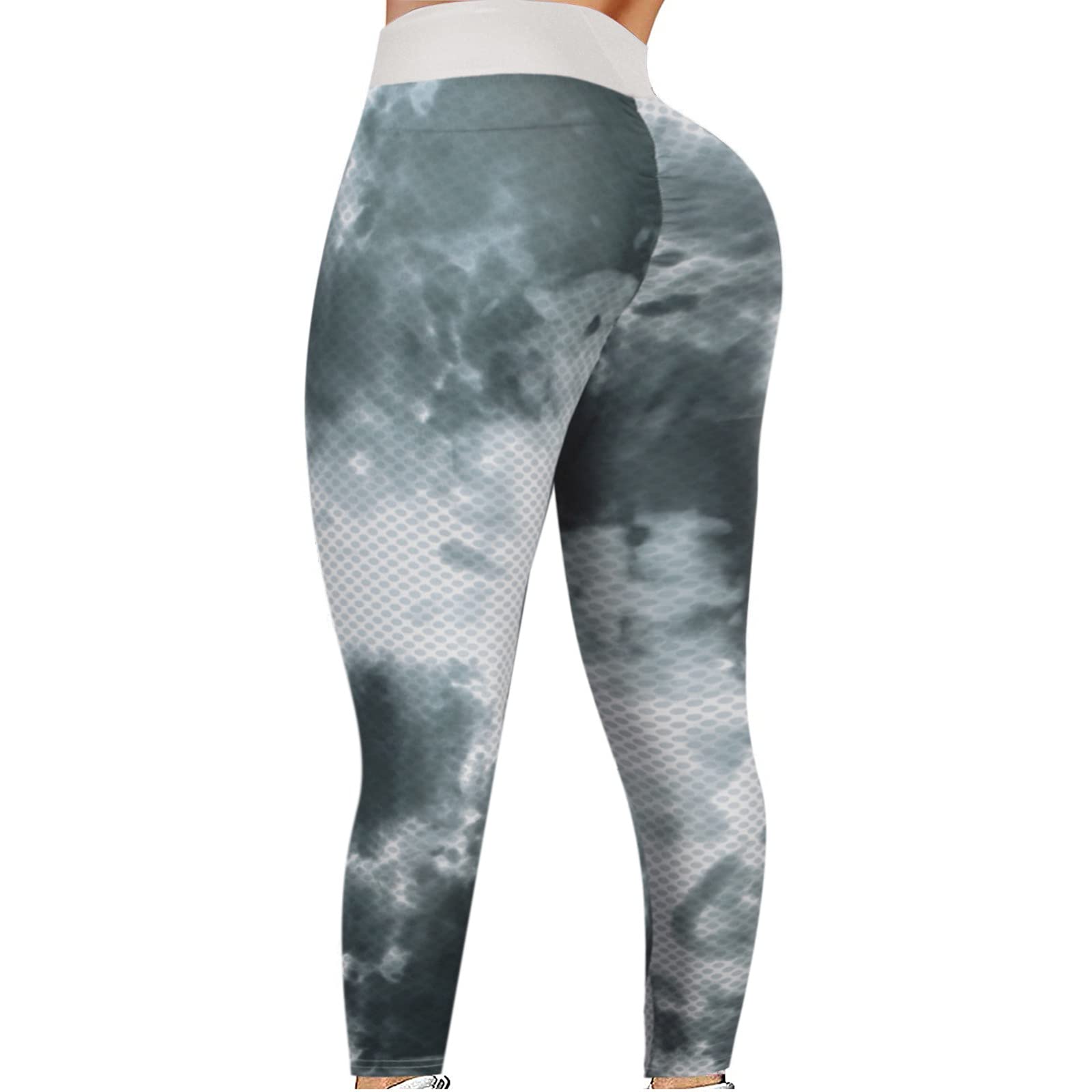 Bblulu 2 Pack High Waist Leggings for Women Anti Cellulite Textured Yoga Pants Scrunch Booty Lifting Workout Tights for Women
