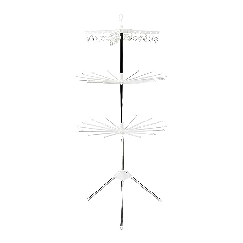 Clothes Drying Rack, Stainless Steel Foldable Drying Rack, Adjustable Laundry Handle Indoor Outdoor Laundry Drying Rack for Towels, Socks, Underwear, Shirts, Shorts, Bibs, Nappies, Kids Clothes