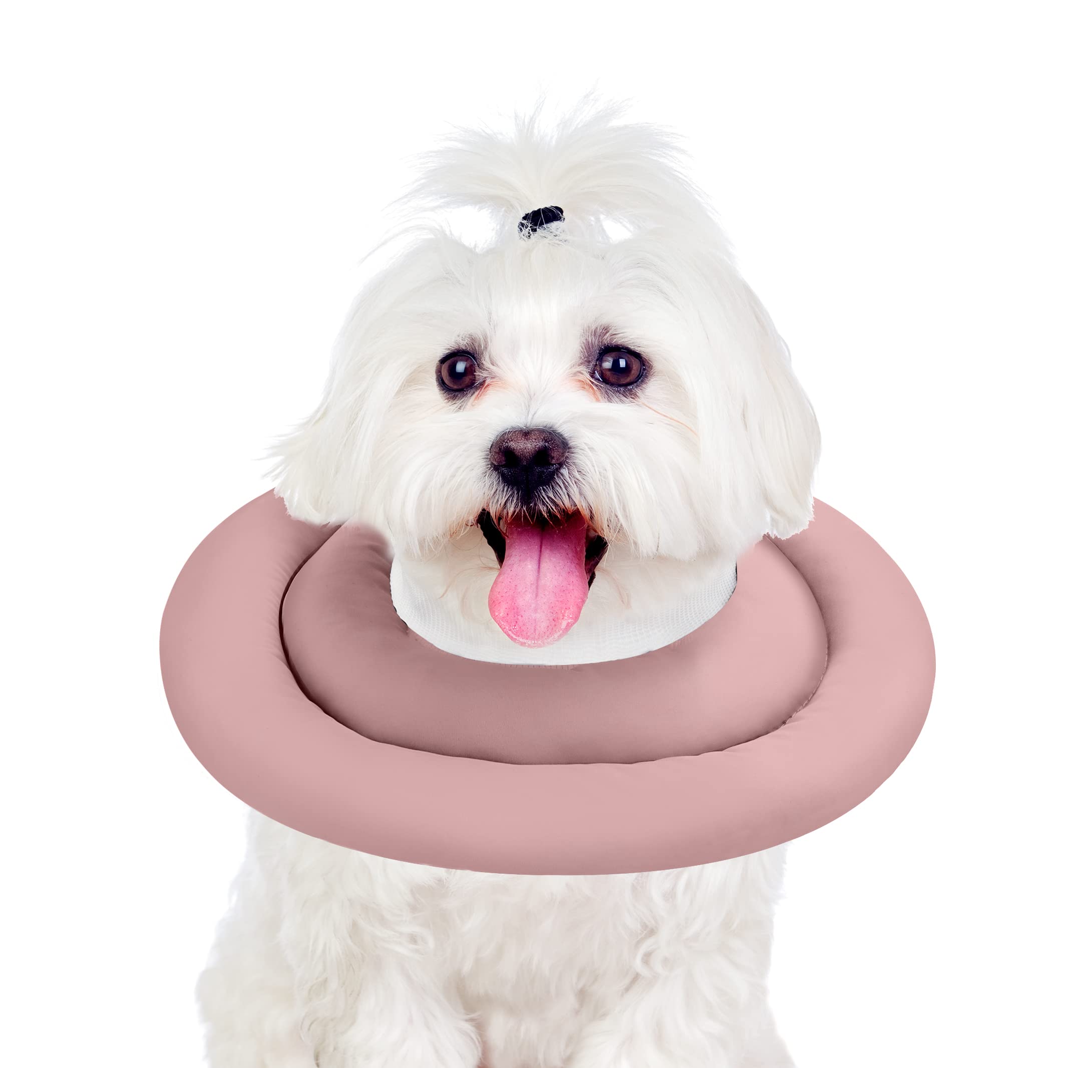 GoGoPaw Soft Dog Cone for Small Medium Dogs and Cats, Adjustable Dog Cone Alternative After Surgery, Water Resistant Pet Recovery Cone Collar for Large Dogs to Stop Licking Wounds(Pink,S-10)