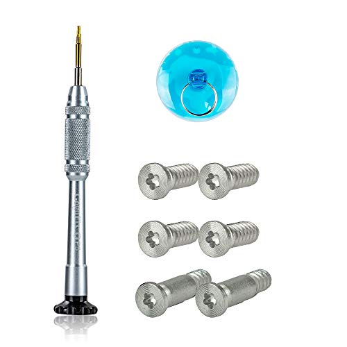 GogoFix Pentalobe Bottom Screws, Aluminum P5 Screwdriver and Suction Cup Compatible with MacBook Retina 15 inch A1707 and A1990, Year 2016-20. (Silver)