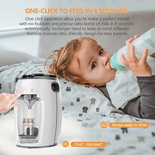 Burabi Formula Milk Dispenser Machine, Formula Milk Maker, Formula Mixer, Smart Milking Machine(No WiFi Function) for Baby - Automatic Powder Blending, Mix a Formula Bottle Easily and Instantly
