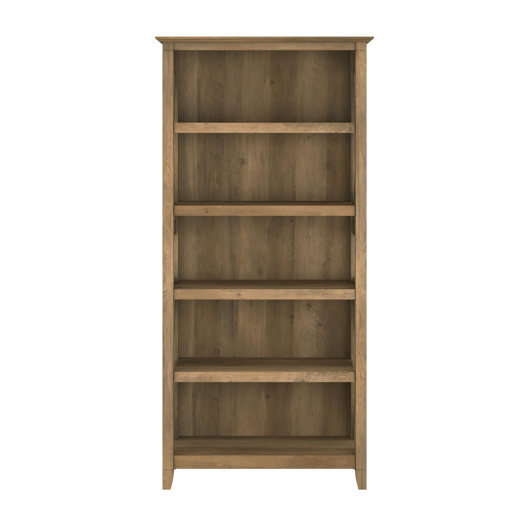 Bush Furniture Key West Tall 5 Shelf Bookcase in Reclaimed Pine | Large Book Shelf, Large Bookshelf for Living Room or Office