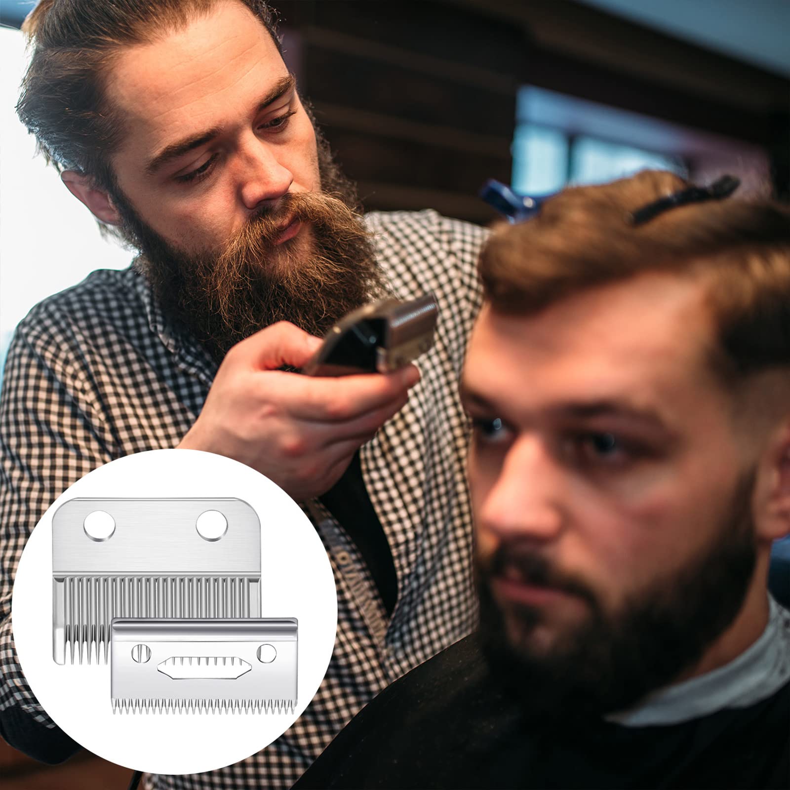 3 Sets Hair Clipper Replacement Blades Adjustable Clipper Blades 2 Hole (1mm - 3mm) Hair Trimmer Replacement Blades (Silver)