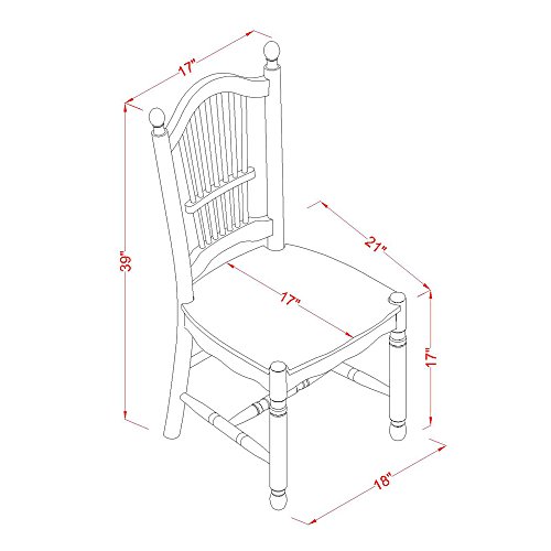 East West Furniture PLDO9-WHI-W, 9-pieces